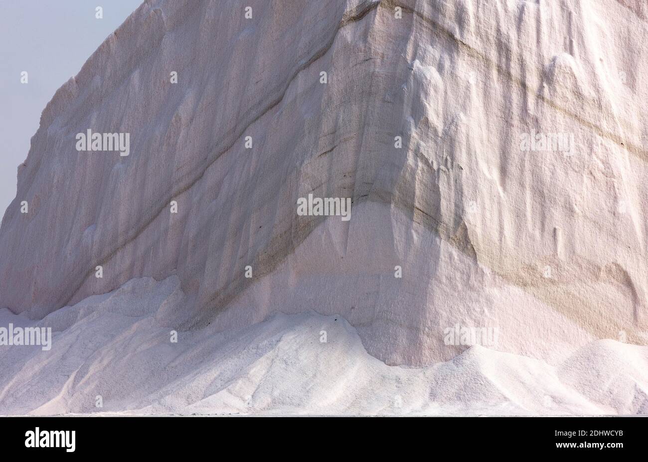 Salt production, Salt pile at Saltworks, near Walvis Bay, Namibia Stock ...