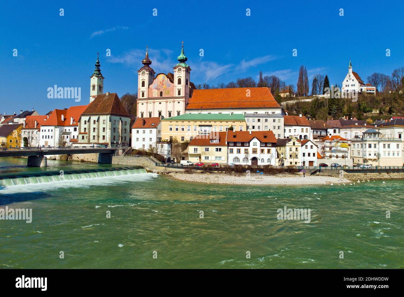 Stadtansicht der altstadt der stadt steyr oberoesterreich hi-res stock ...