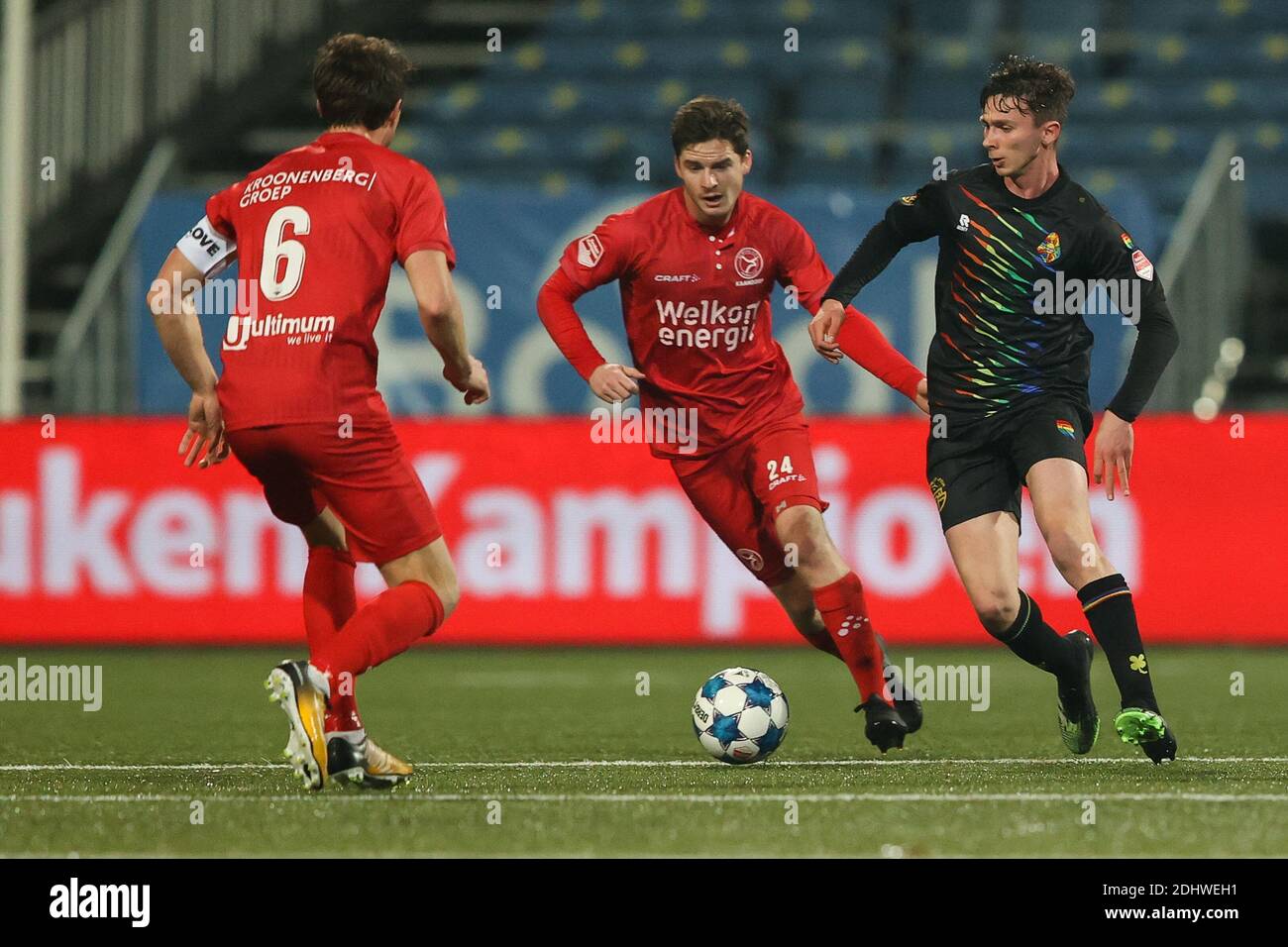 VELSEN, NETHERLANDS - DECEMBER 11: Tim Receveur of Almere City FC, Mees ...