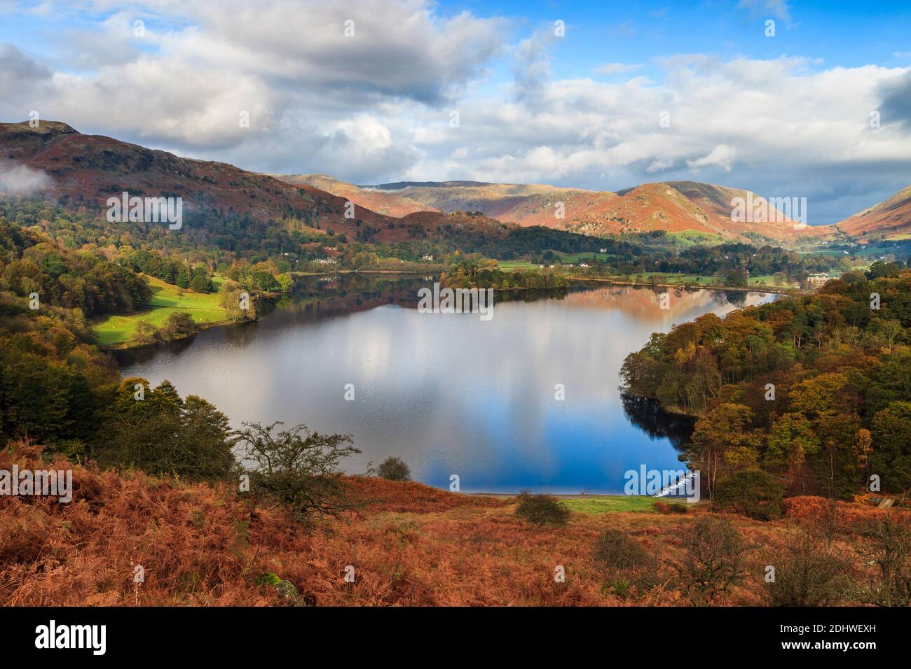 A view over Grasmere from Loughrigg Terrace Stock Photo - Alamy