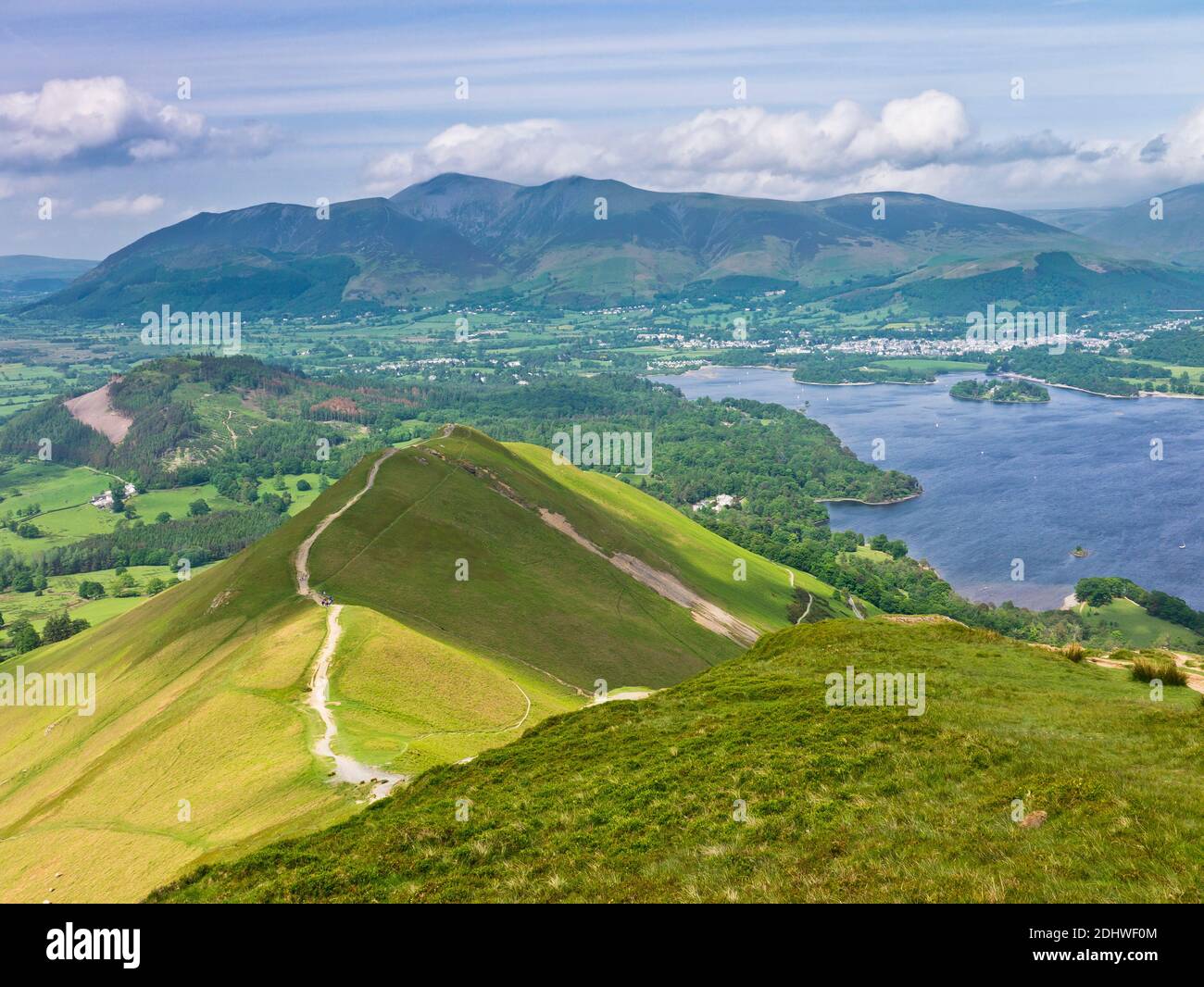 Keswick lake district derwent water countryside walk hi-res stock ...