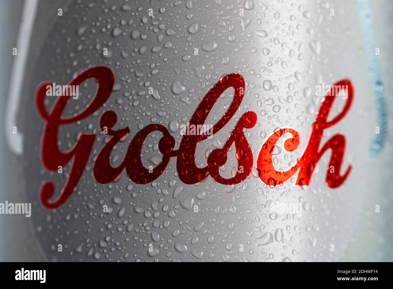 Detail of water droplets on Grolsch Premium Pilsner - Grolsch Premium ...
