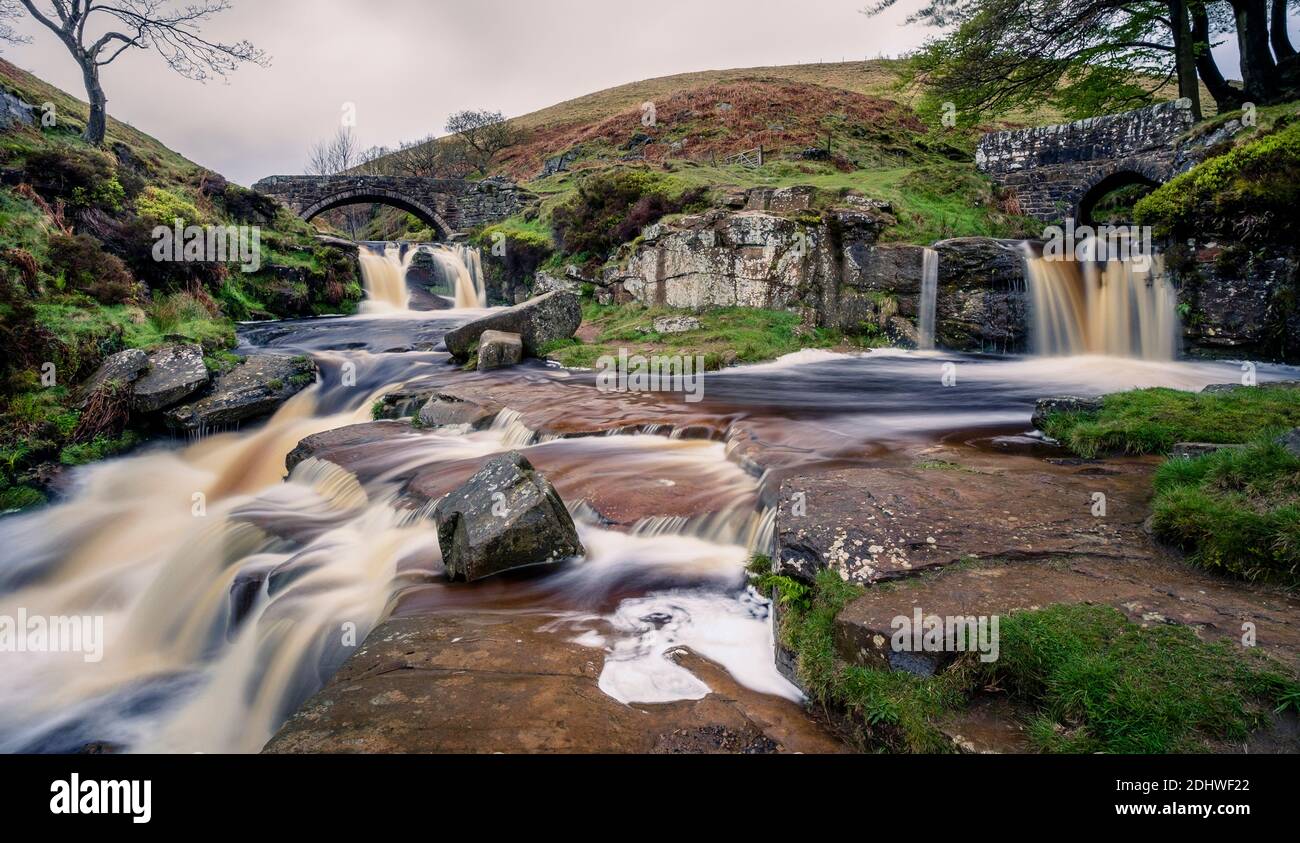 Cheshire derbyshire national park water fall scenic england scene ...