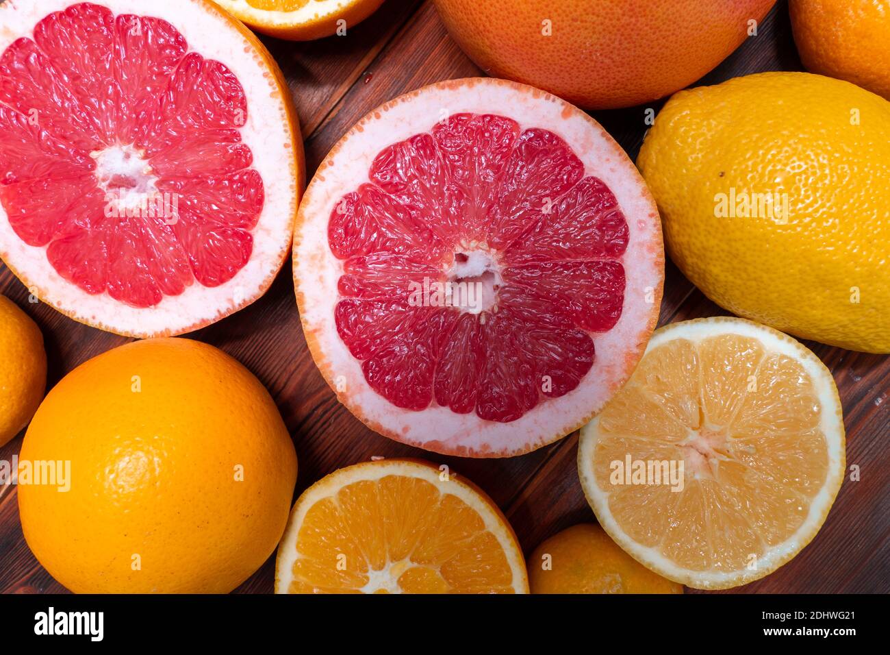 citrus mix. lemon, grapefruit arails whole and halves Stock Photo - Alamy