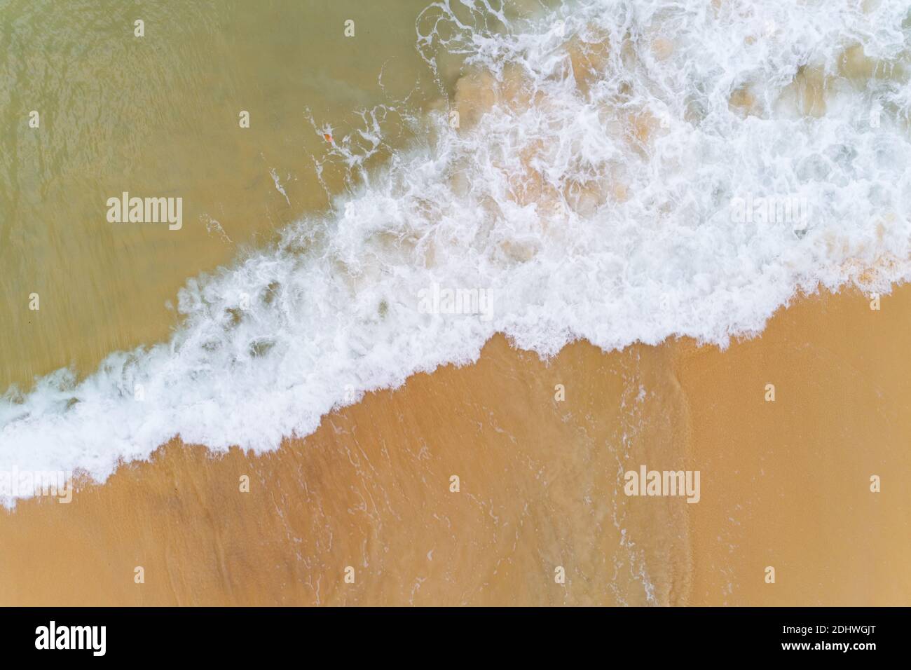 Amazing seascape Aerial view sandy beach and clear turquoise water sea ...