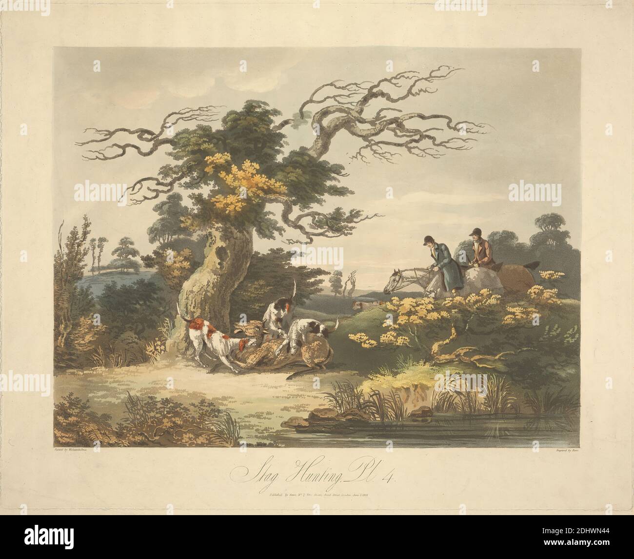 Set of four: (4) Stag Hunting, Daniel Thomas Egerton, c.1800–1842 ...