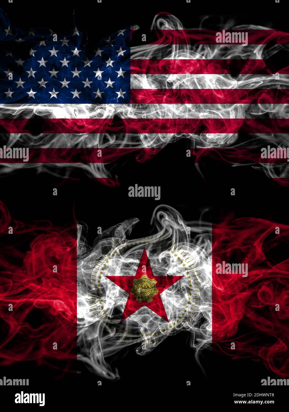 United States of America, America, US, USA, American smoky mystic flags ...