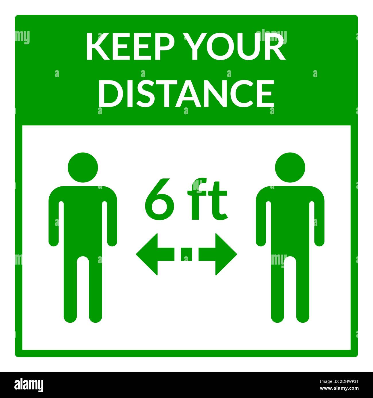 Keep Your Distance 6 ft or 6 Feet Square Social Distance Instruction ...