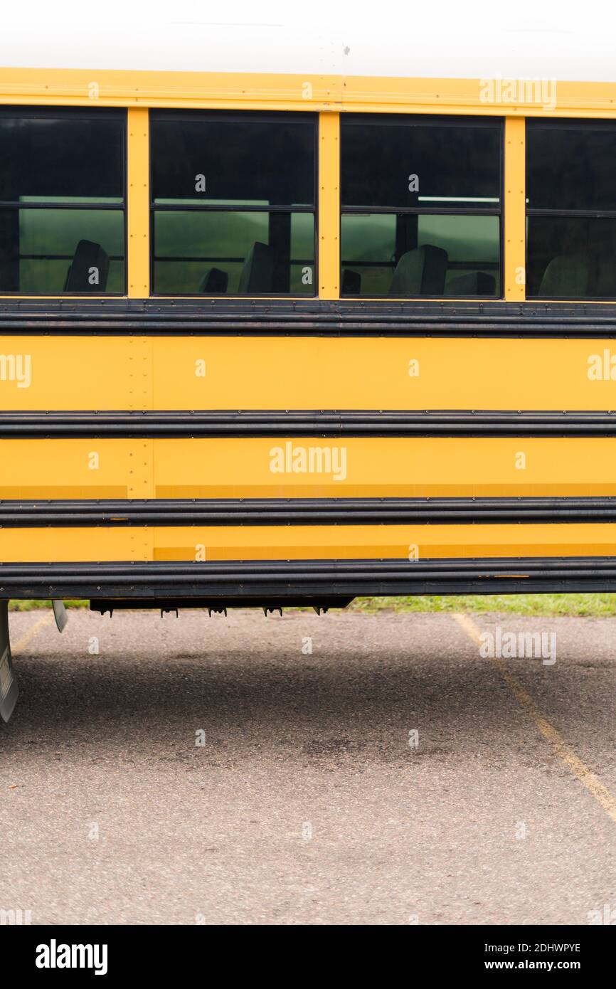 Close ups of yellow school bus on field trip Stock Photo - Alamy