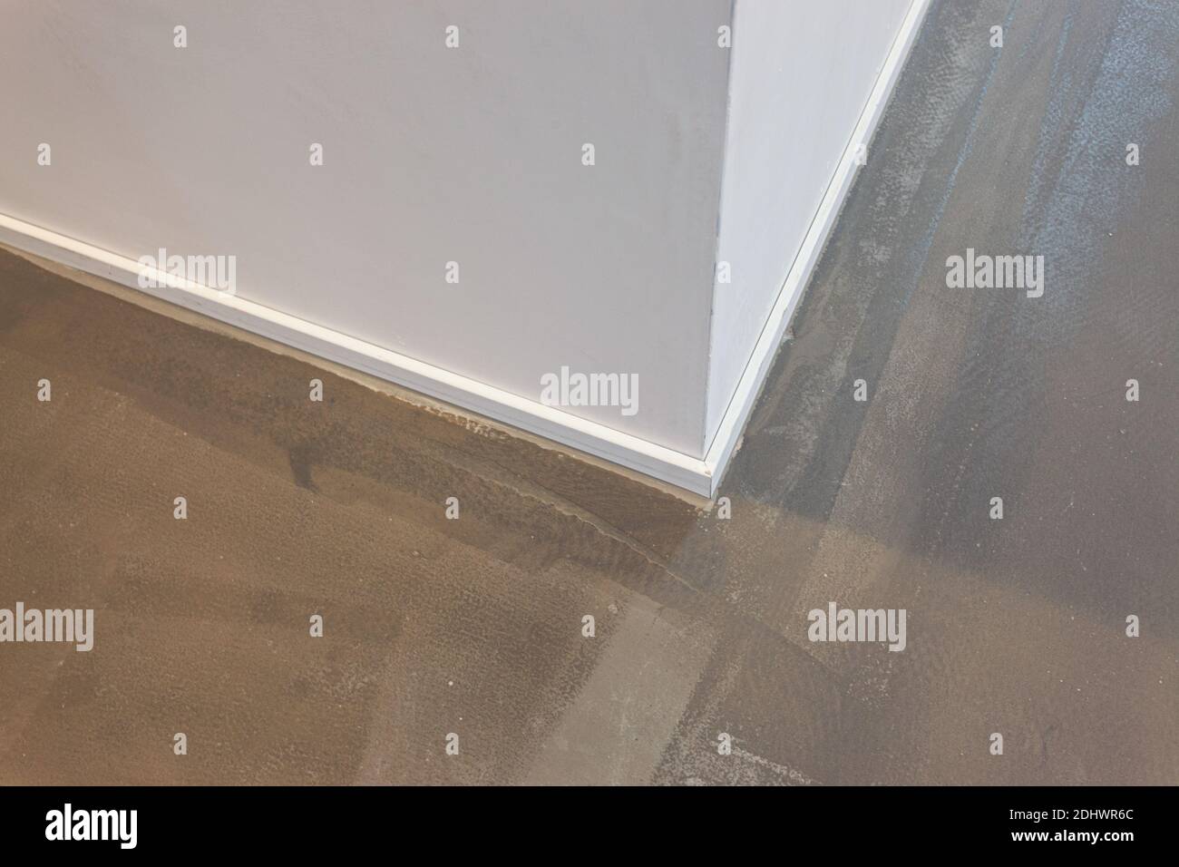 New clean floor ready for the next coating phase of a synthetic cast ...