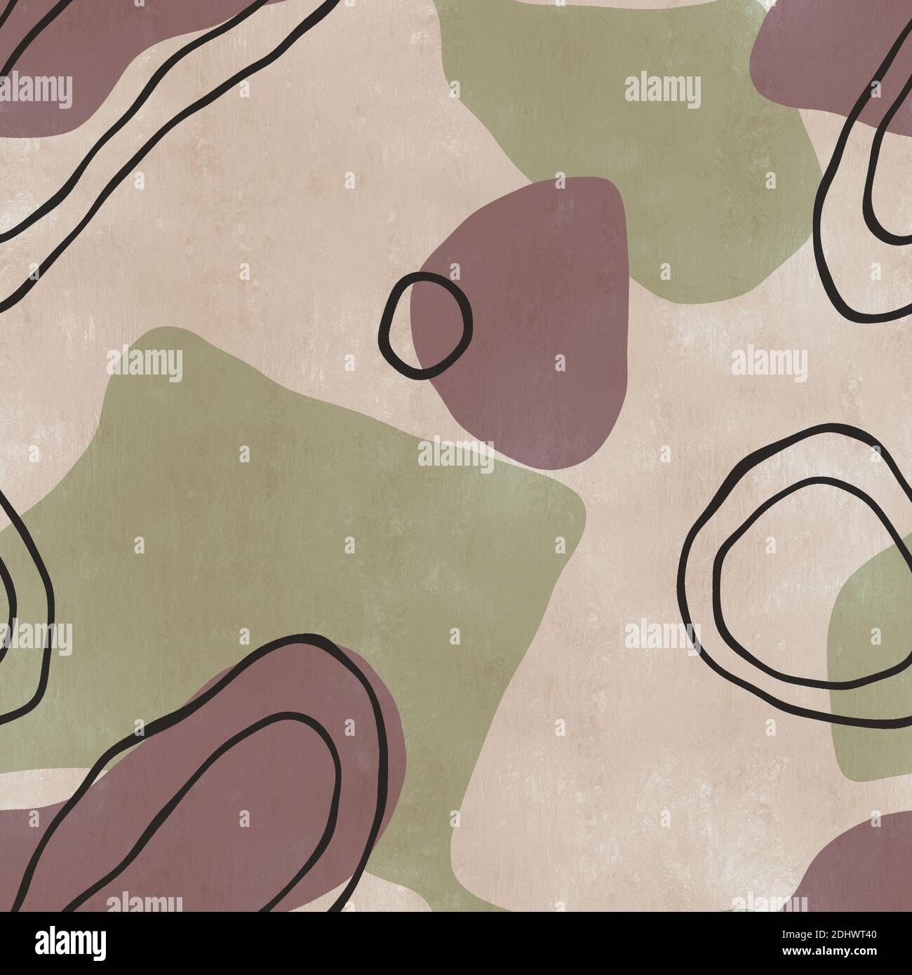 Seamless organic rounded curvy shapes naive design Stock Photo - Alamy