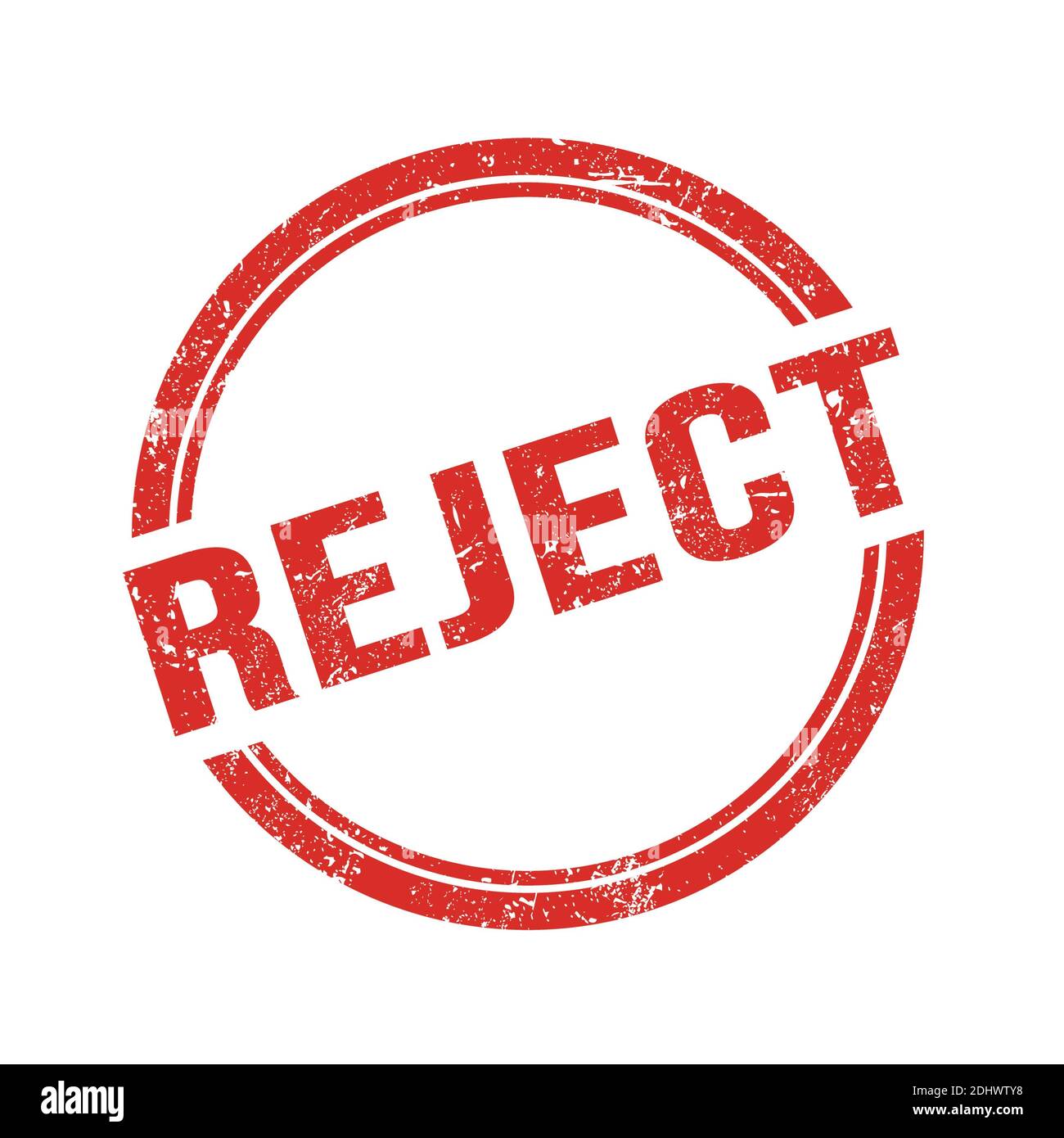 REJECT text written on red grungy vintage round stamp Stock Photo - Alamy