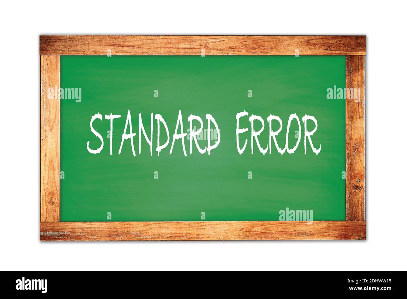 STANDARD ERROR text written on green wooden frame school blackboard ...