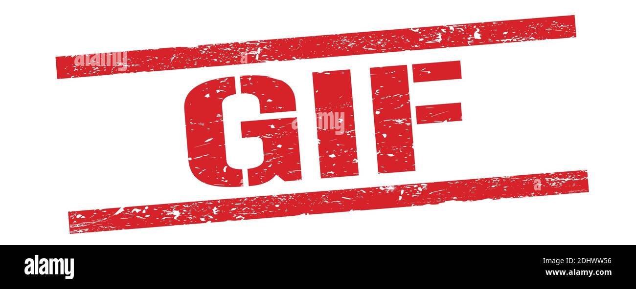 GIF text on red grungy rectangle stamp sign Stock Photo - Alamy
