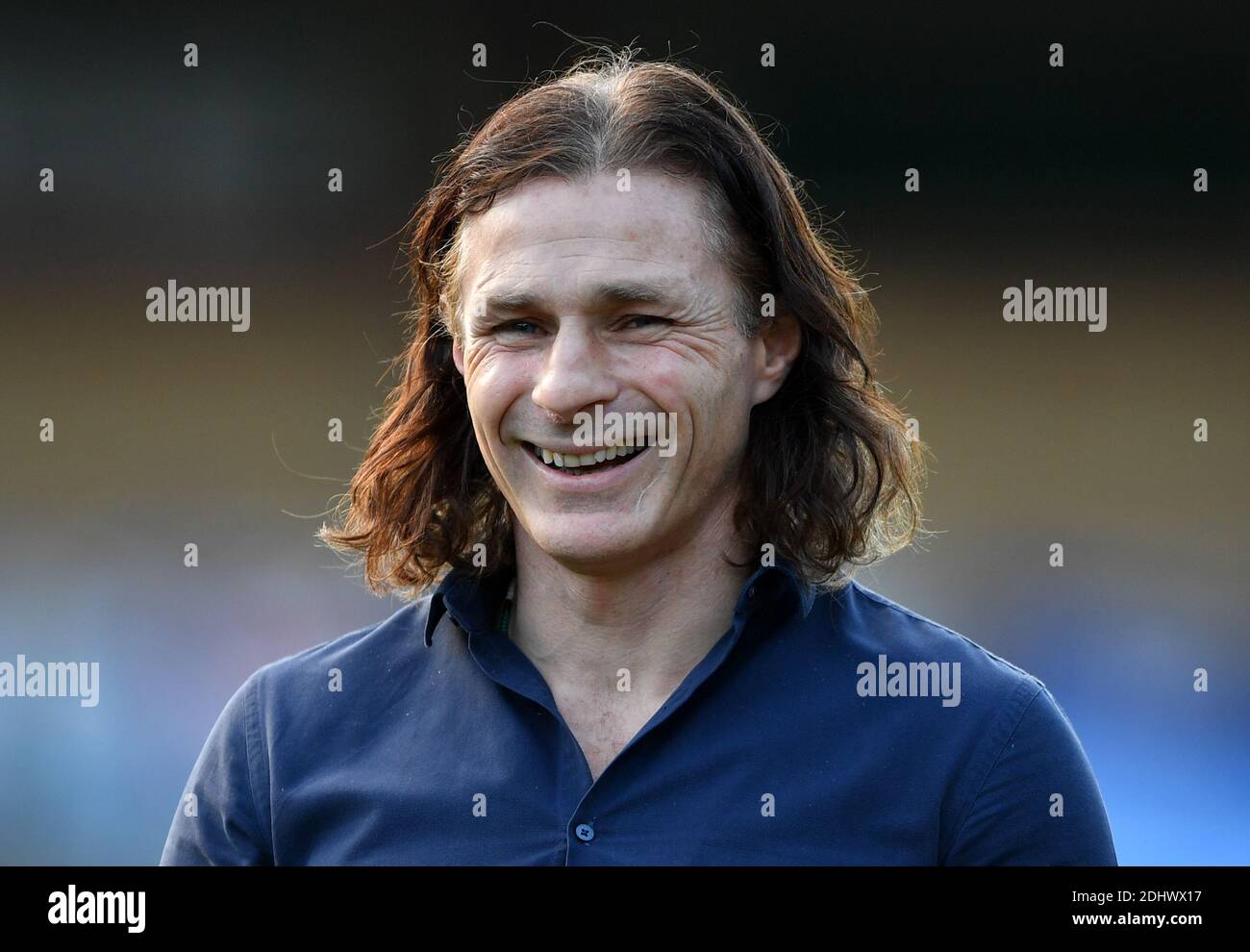 Wycombe Wanderers manager Gareth Ainsworth inspects the pitch before ...