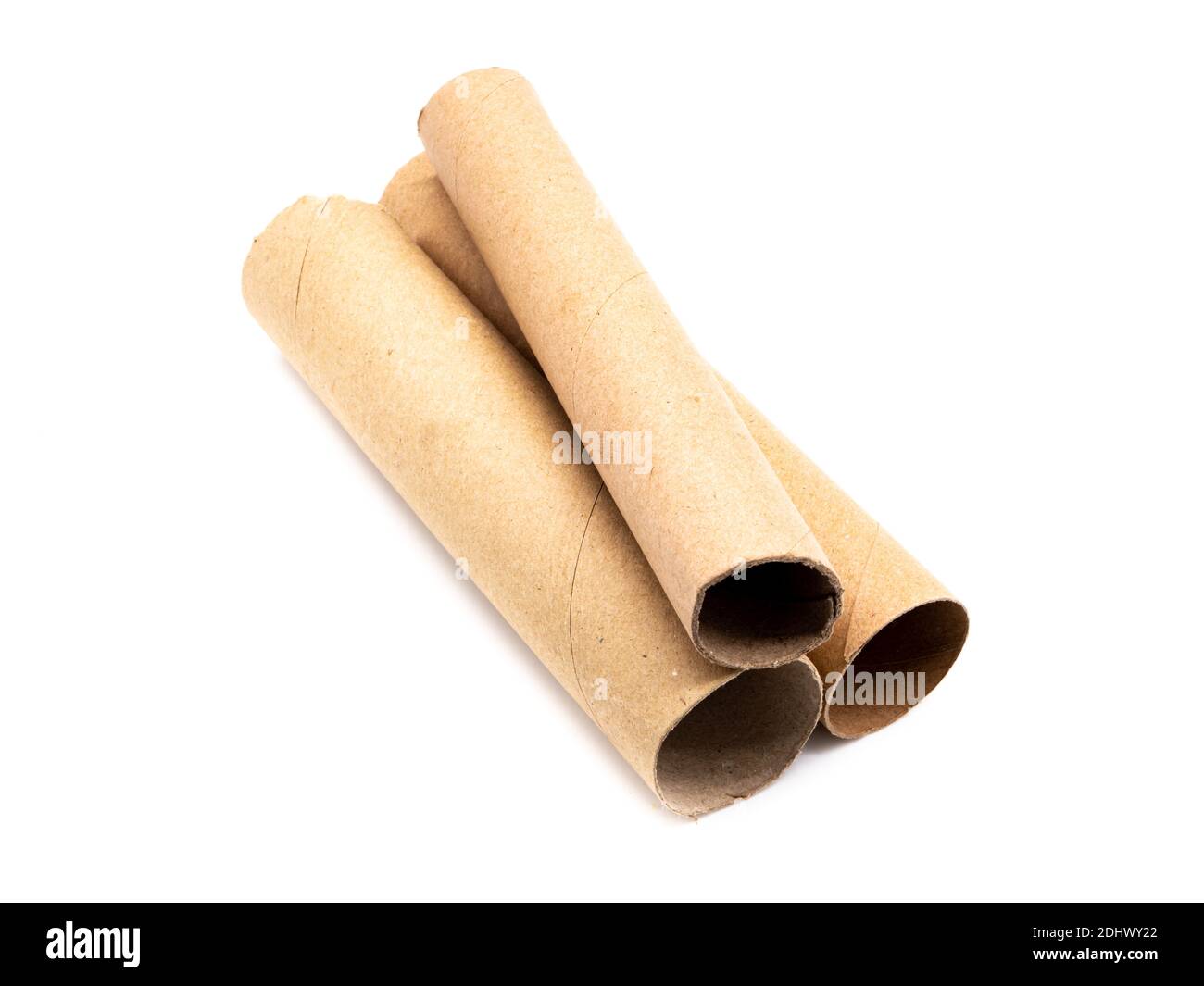 Paper rolls isolated on white background Stock Photo - Alamy