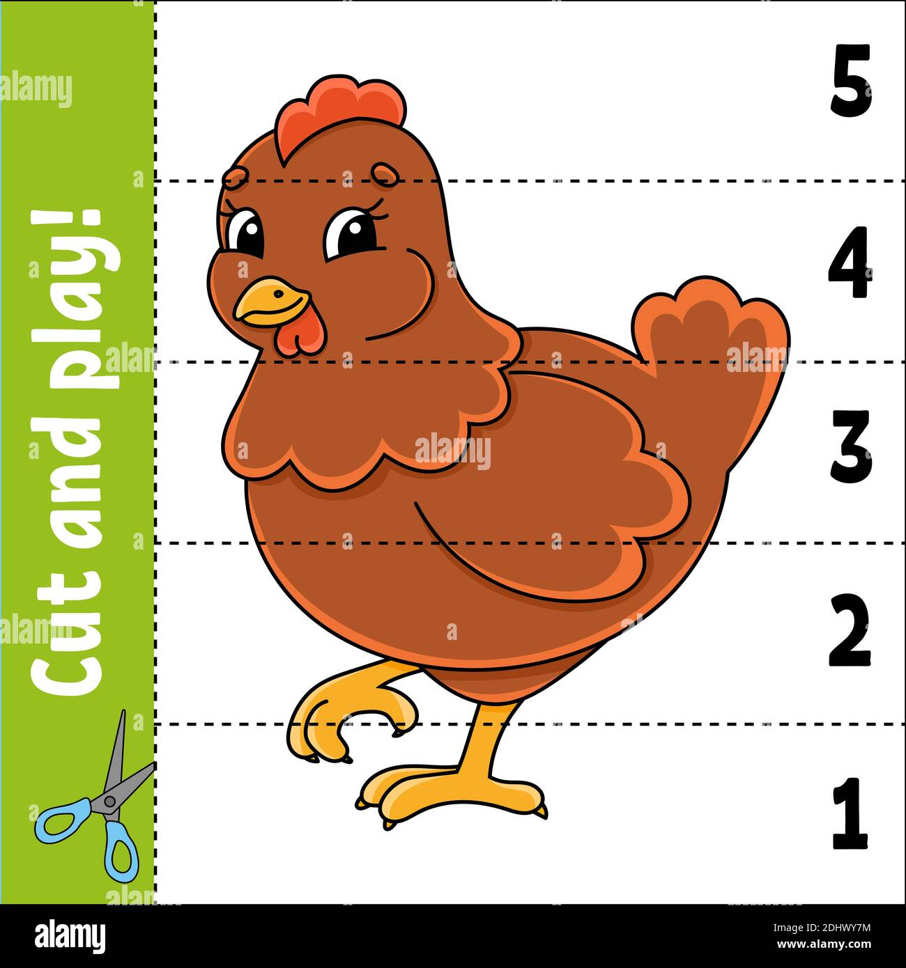 Learning numbers 1-5. Cut and play. Education worksheet. Game for kids ...