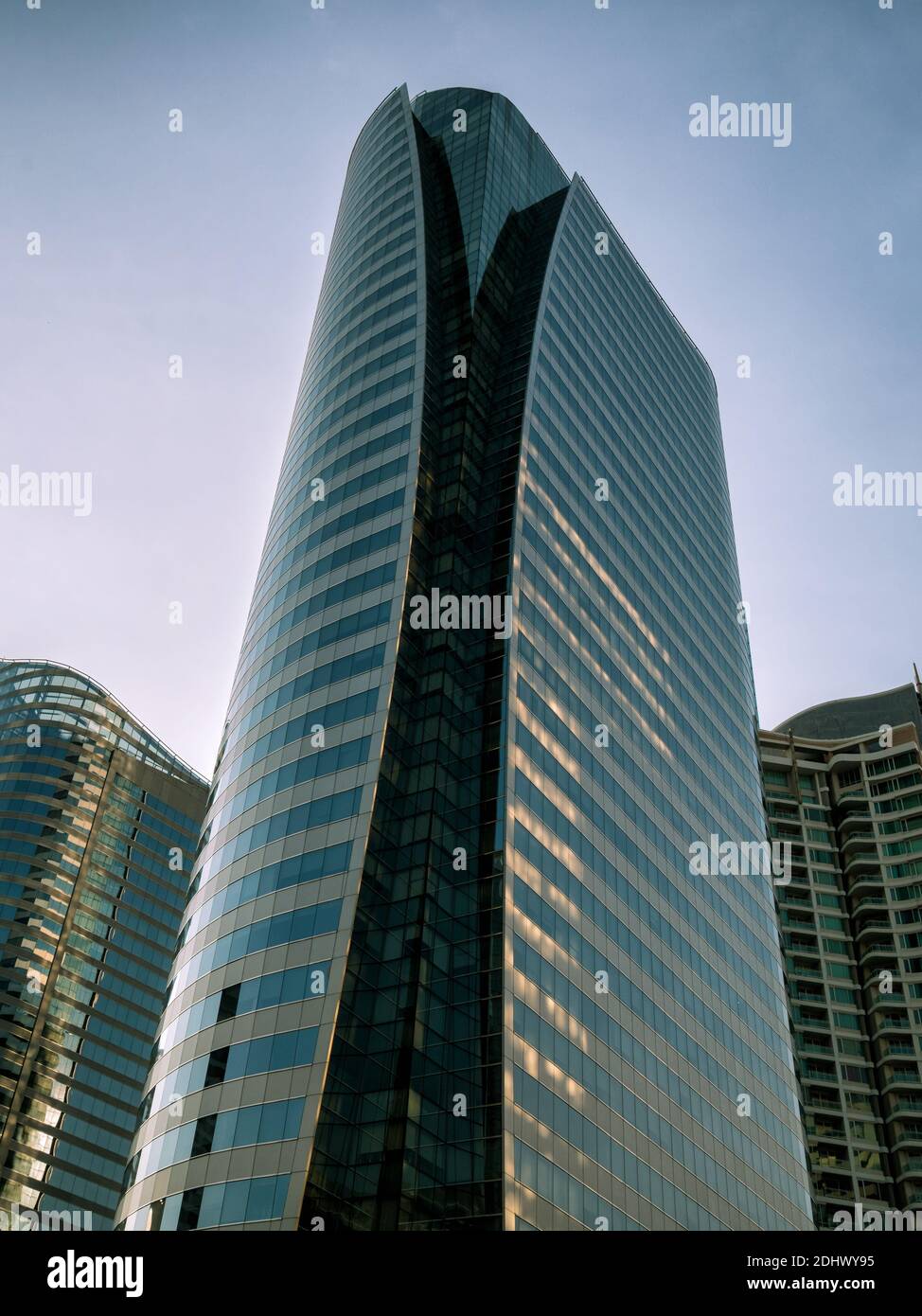 Cityscape, modern office buildings in city center, financial business ...