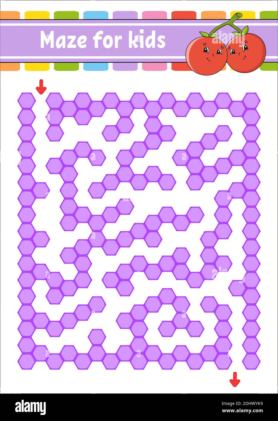 Rectangular color maze. Game for kids. Funny labyrinth. Education ...