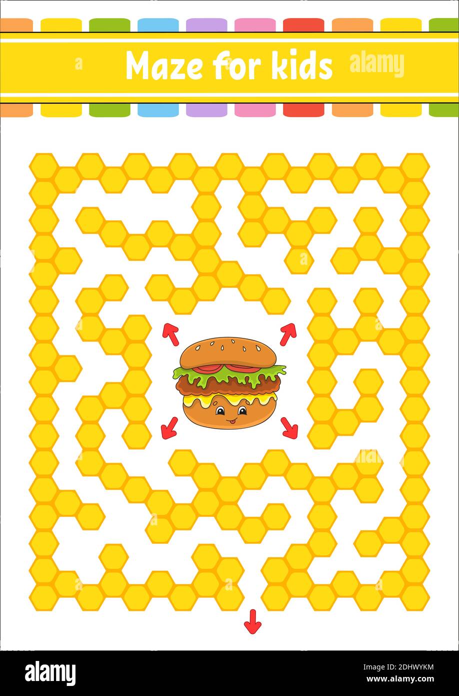 Rectangular color maze. Game for kids. Funny labyrinth. Education ...