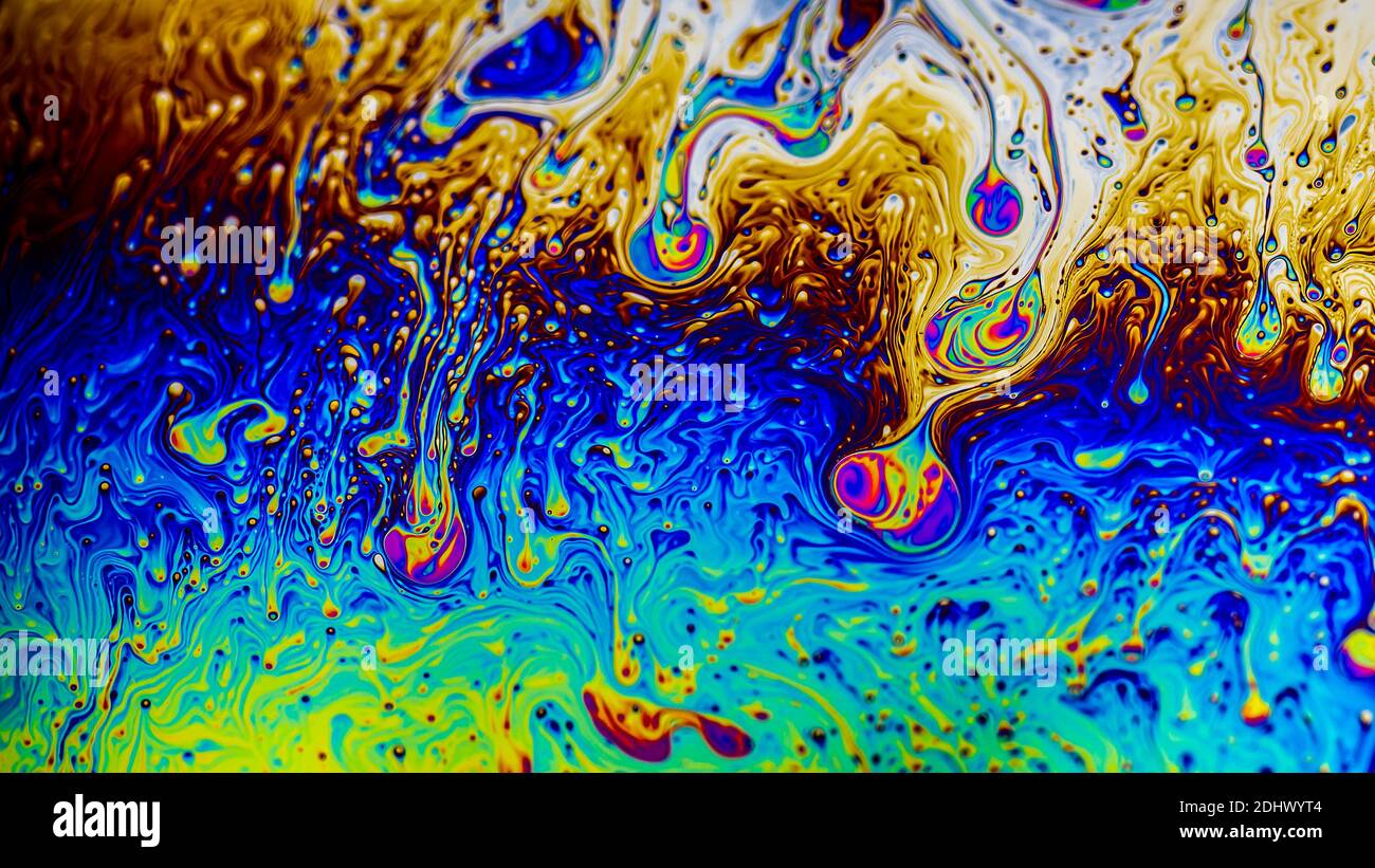 Extreme close-up of the colourful surface of a bubble Stock Photo - Alamy