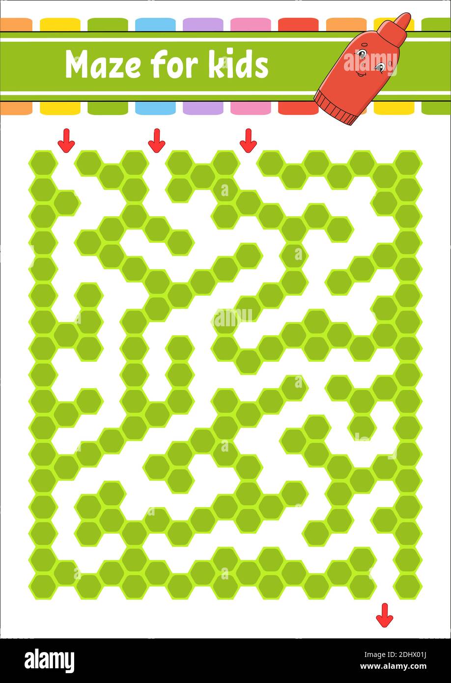 Rectangular color maze. Game for kids. Funny labyrinth. Education ...