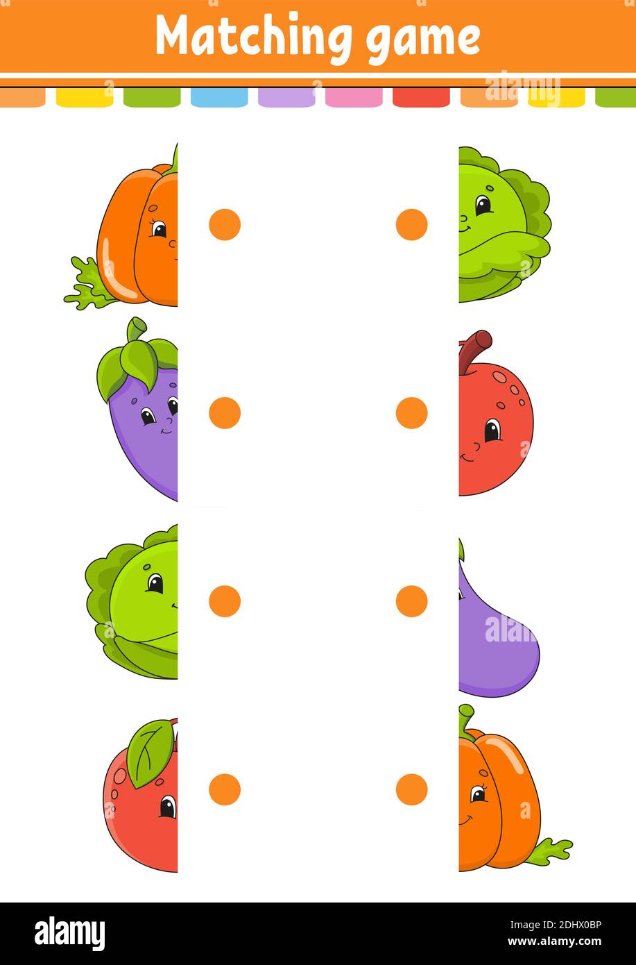 Matching game. Draw a line. Education developing worksheet. Activity ...