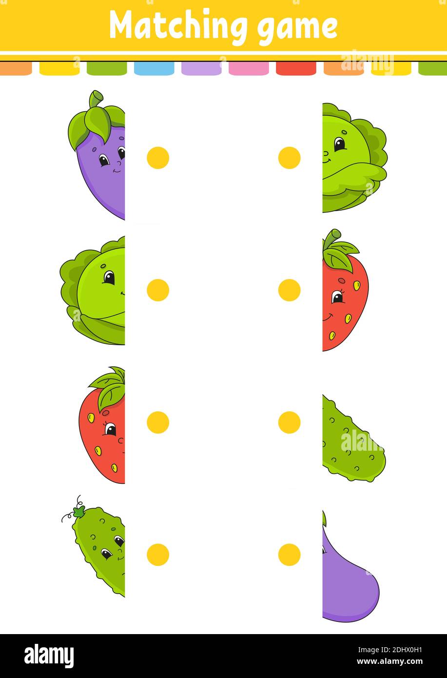 Matching game. Draw a line. Education developing worksheet. Activity ...