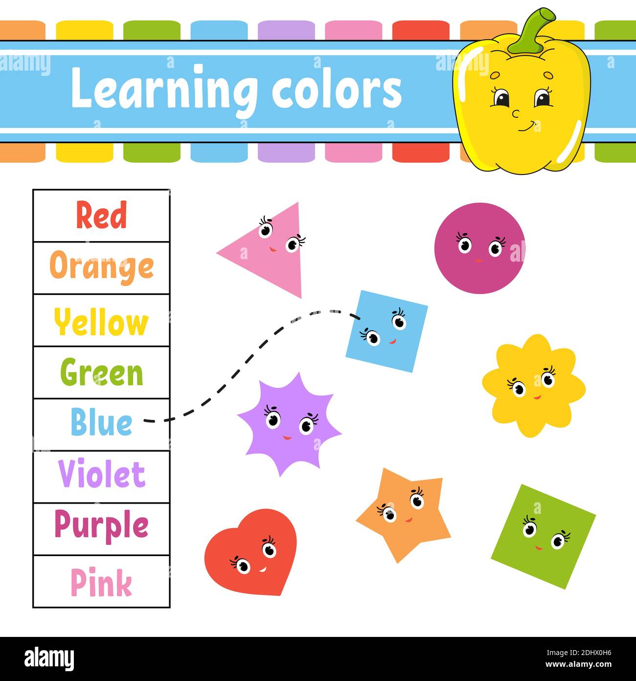 Learning colors. Education developing worksheet. Activity page with ...