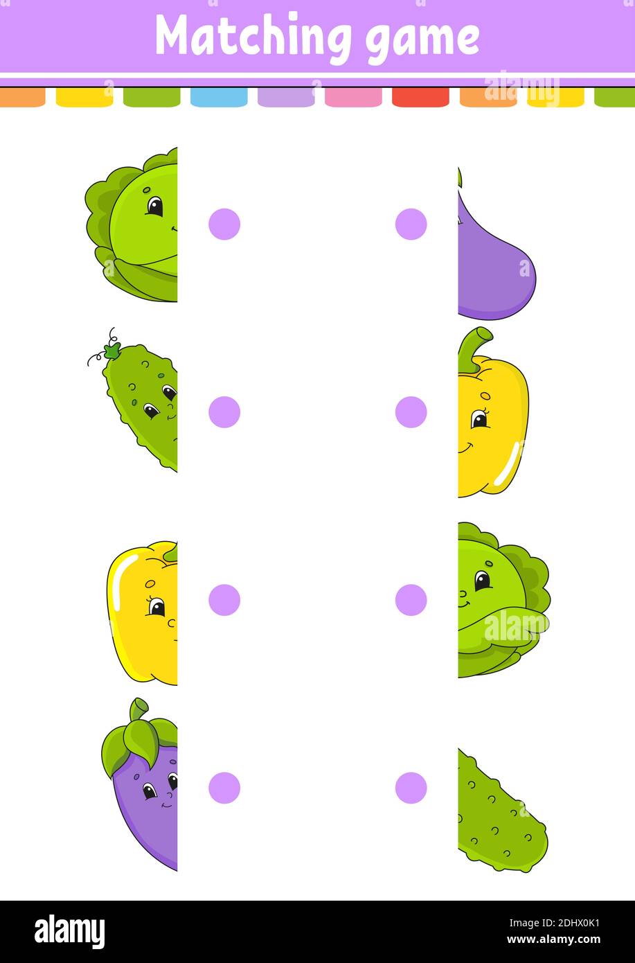 Matching game. Draw a line. Education developing worksheet. Activity ...