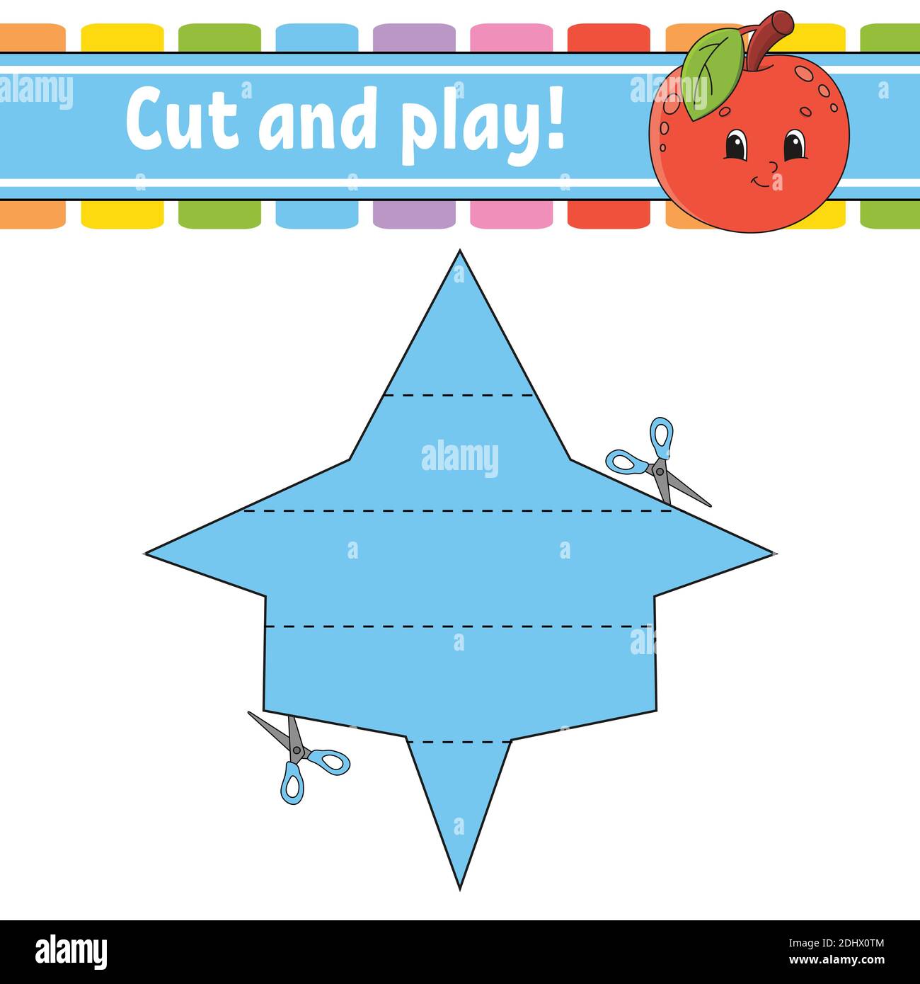 Elementary kids cutting paper Stock Vector Images - Alamy