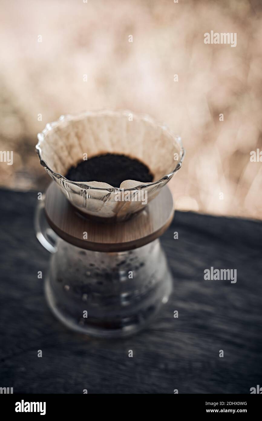 Dripper and drip server are the equipment of dripping coffee Stock ...