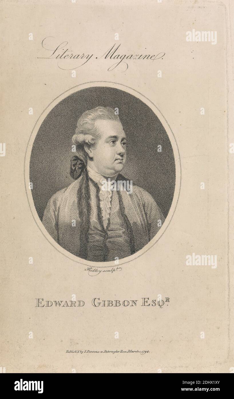 Edward Gibbon, Esqr., William Ridley, 1764–1838, British, after unknown ...