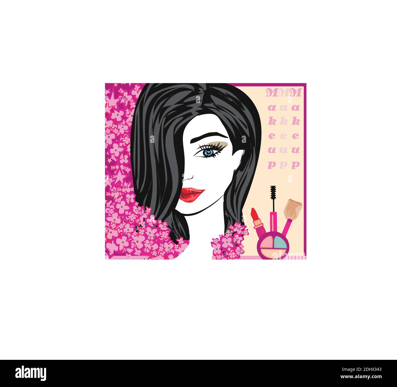 Applying eye make up Stock Vector Images - Alamy