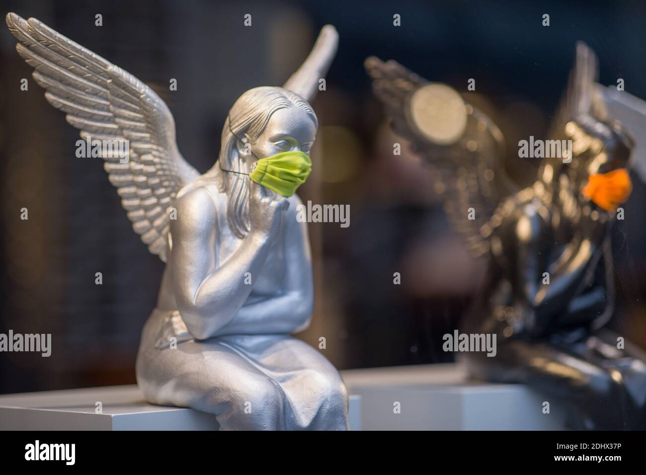 Nuremberg, Germany. 12th Dec, 2020. Angel figures with self-sewn mouth ...