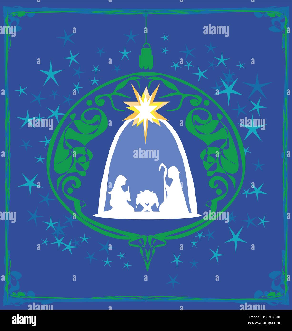 Christian christmas nativity scene baby jesus ball hanging Stock Vector ...