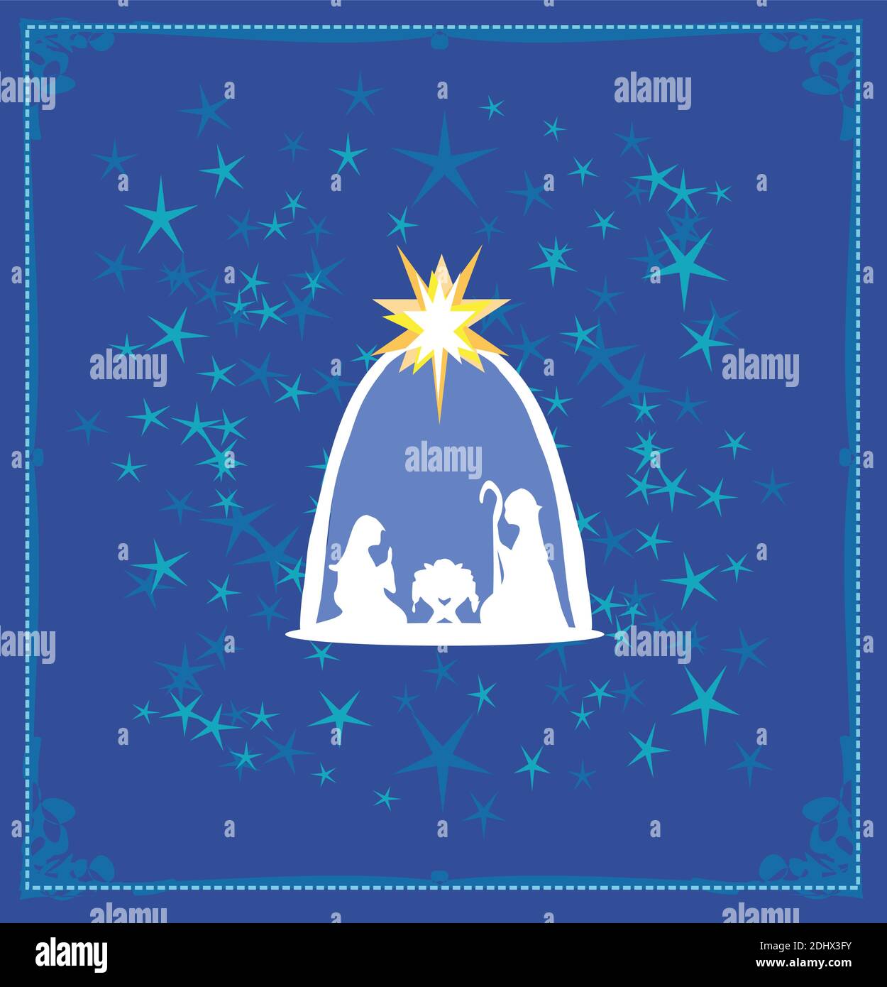 Birth of Jesus in Bethlehem - abstract, artistic card Stock Vector ...