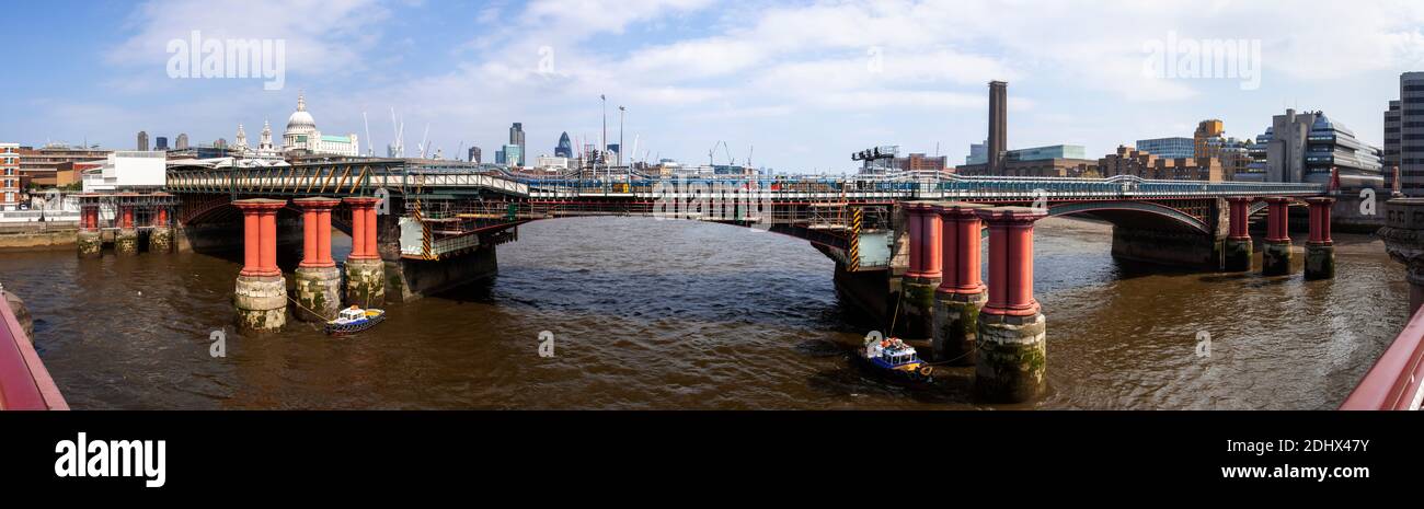 A panoramic view showing the construction of the new Blackfriars ... A panoramic view showing the construction of the new Blackfriars ...