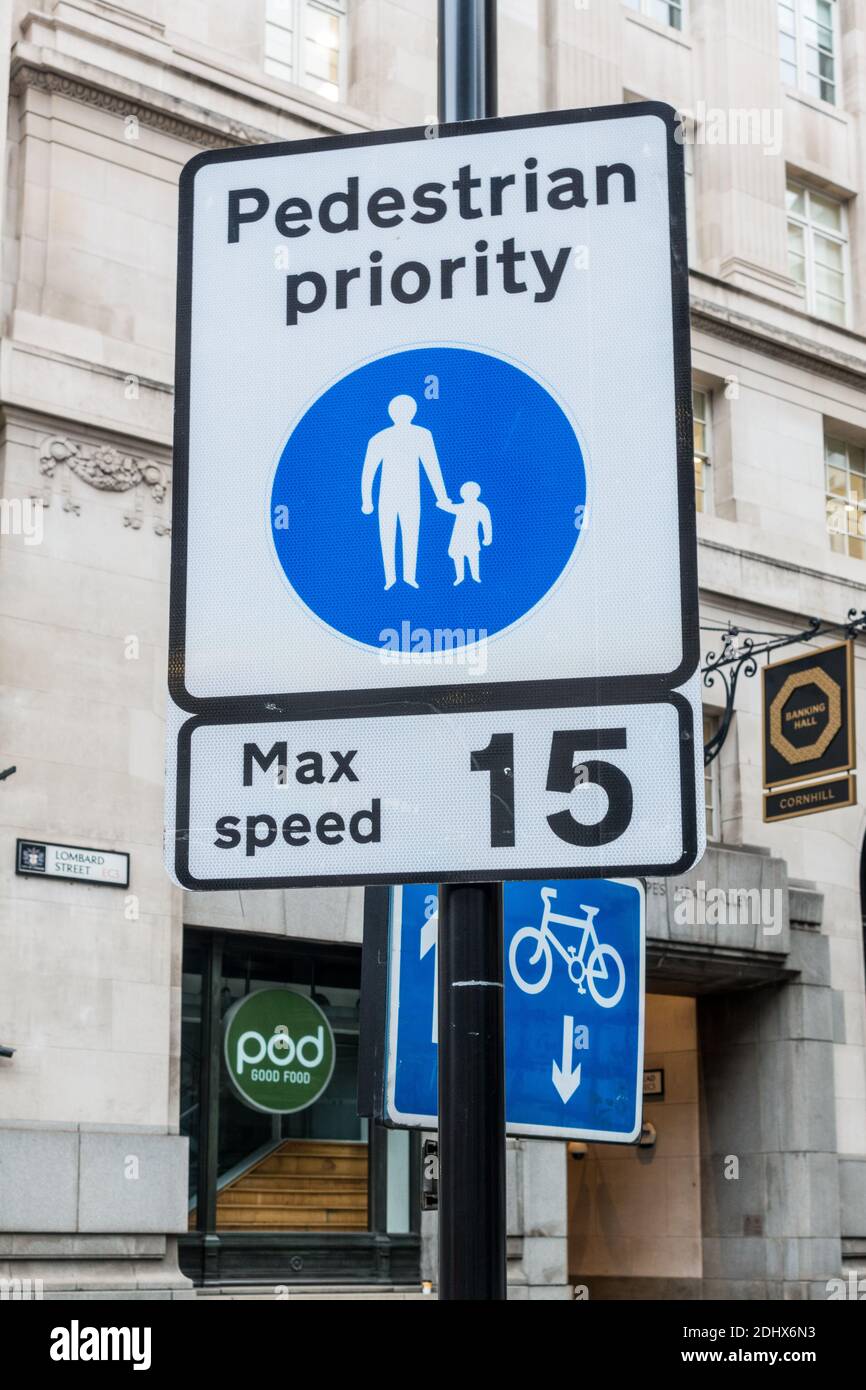 Pedestrian Priority sign board Stock Photo - Alamy