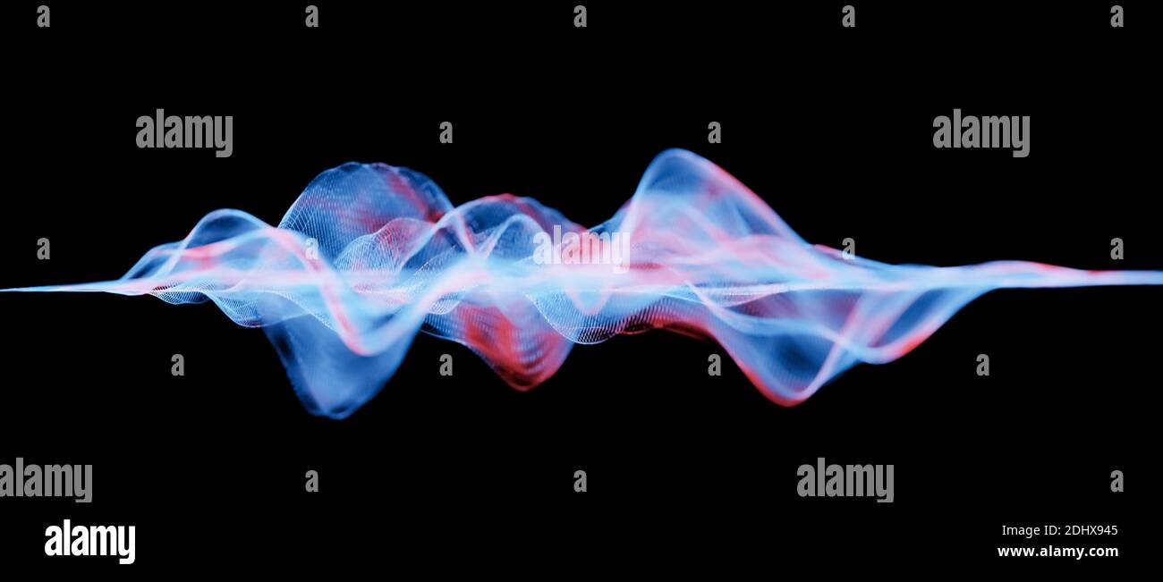 Modern Abstract Wireframe Grid Structure Virtual Background Audio Soundwaves Science Or Data