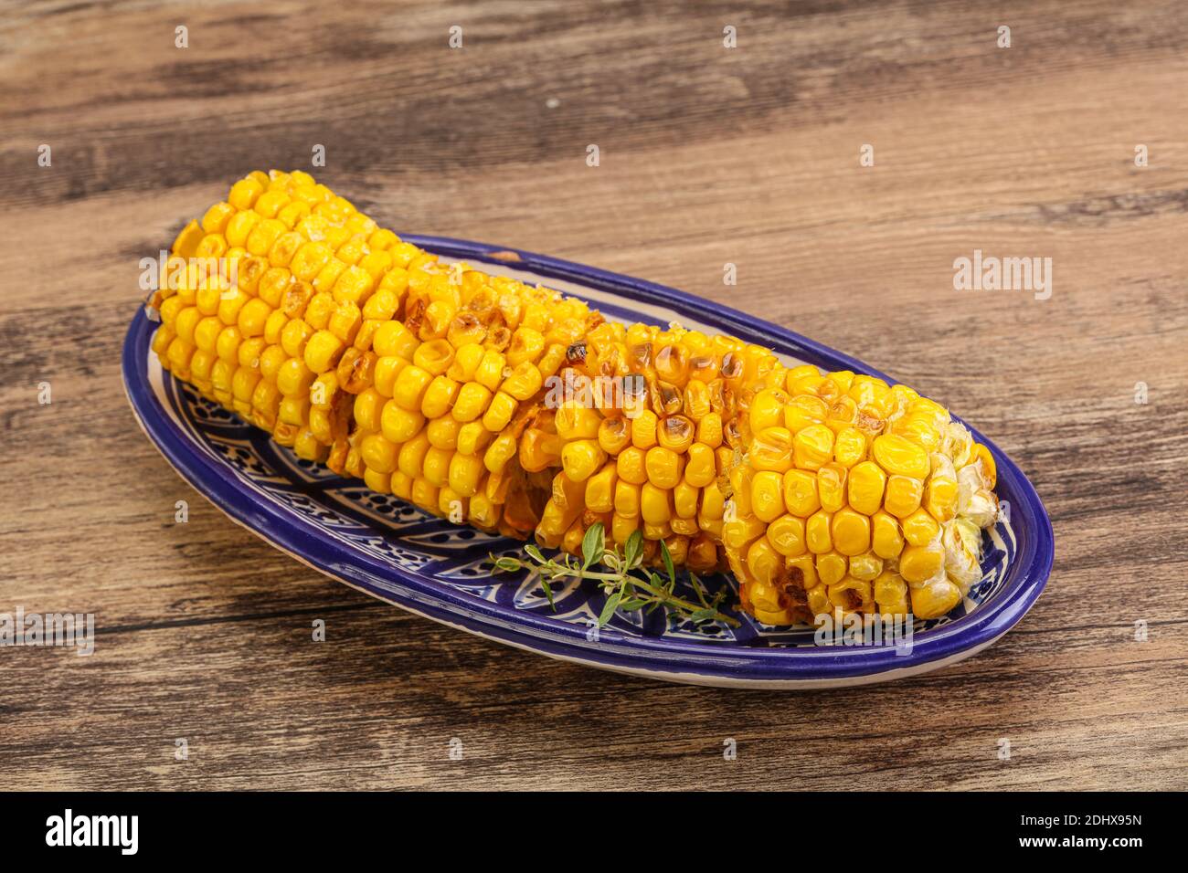 Grilled hot corn with oil and salt Stock Photo - Alamy
