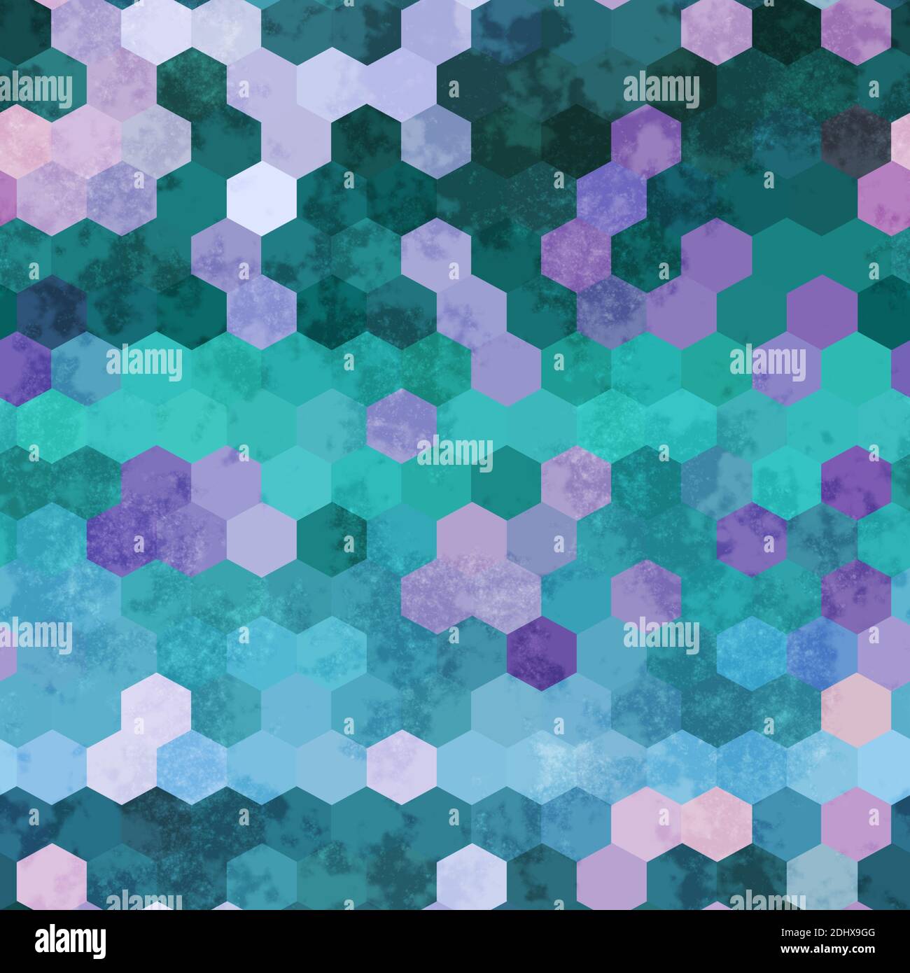 Seamless hexagon geo grid colorful grungy pattern Stock Photo - Alamy