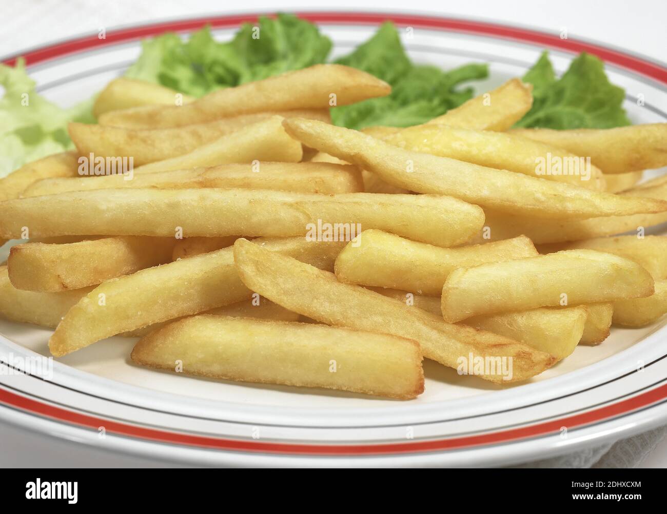 Plate with French Fries Stock Photo - Alamy