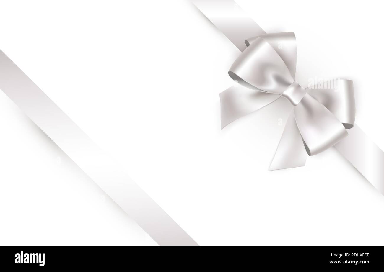 Shiny white satin ribbon on white background. Vector Stock Vector Image ...