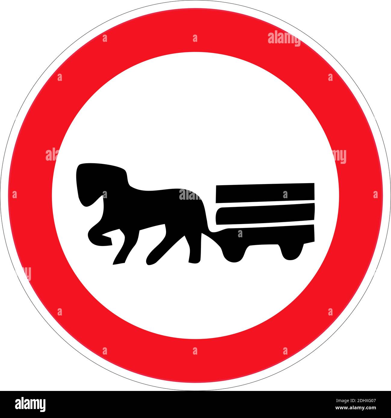 Horse Drawn Vehicles Prohibited Sign. Vector illustration Stock Vector ...
