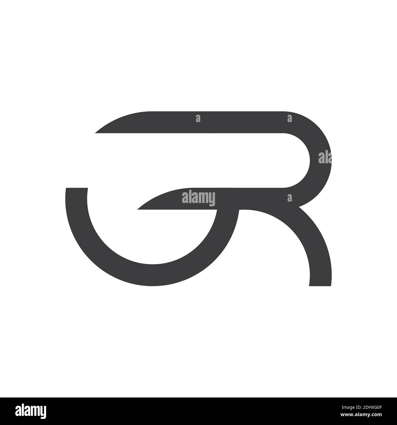initial gr letter logo with creative modern business typography vector ...