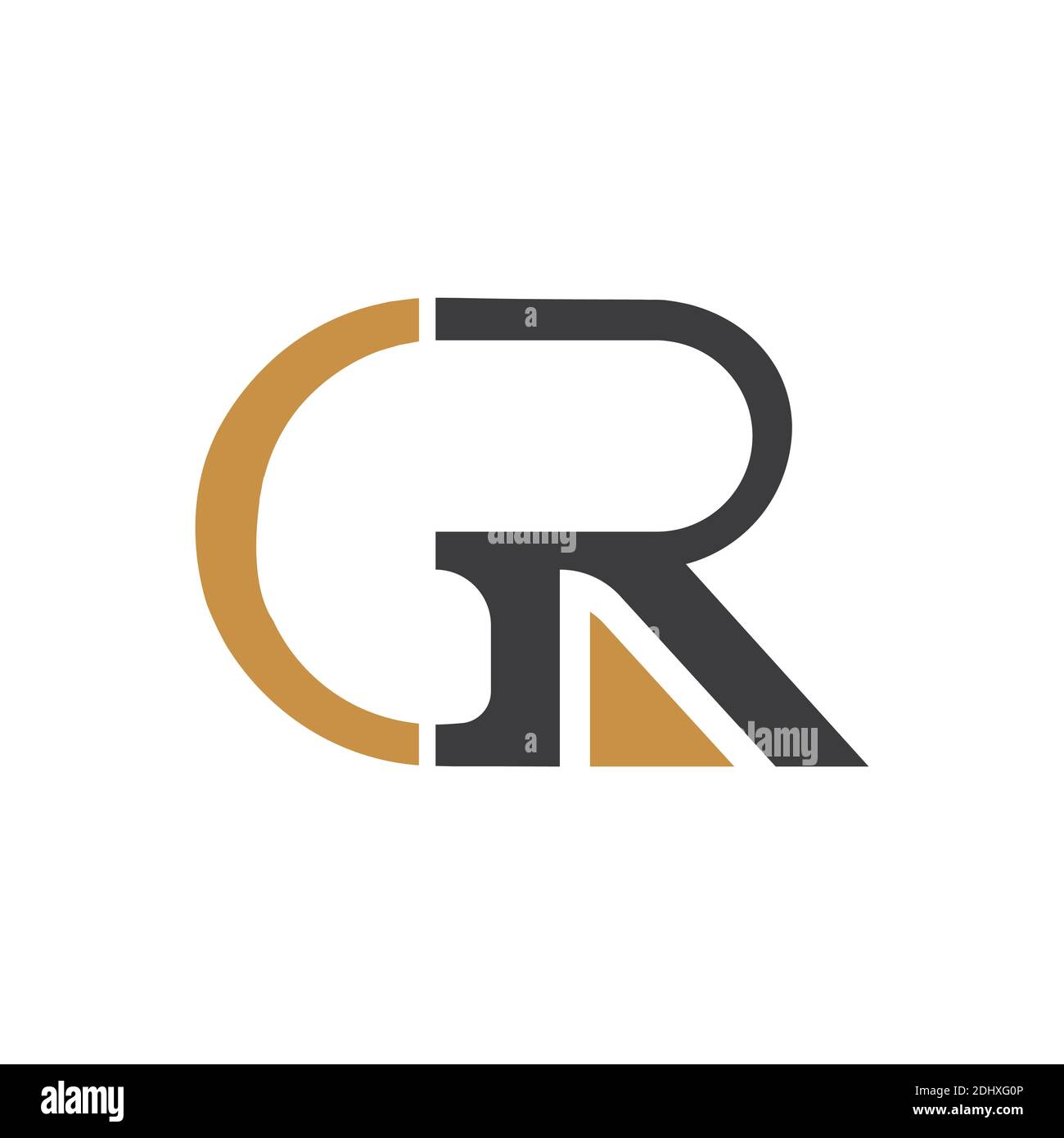 initial gr letter logo with creative modern business typography vector ...