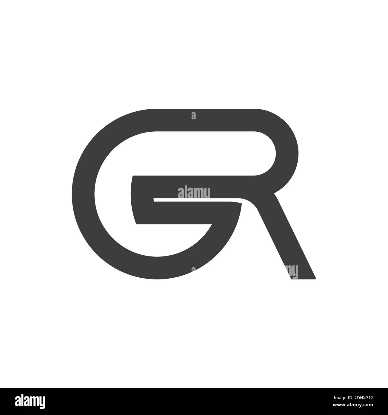 initial gr letter logo with creative modern business typography vector ...