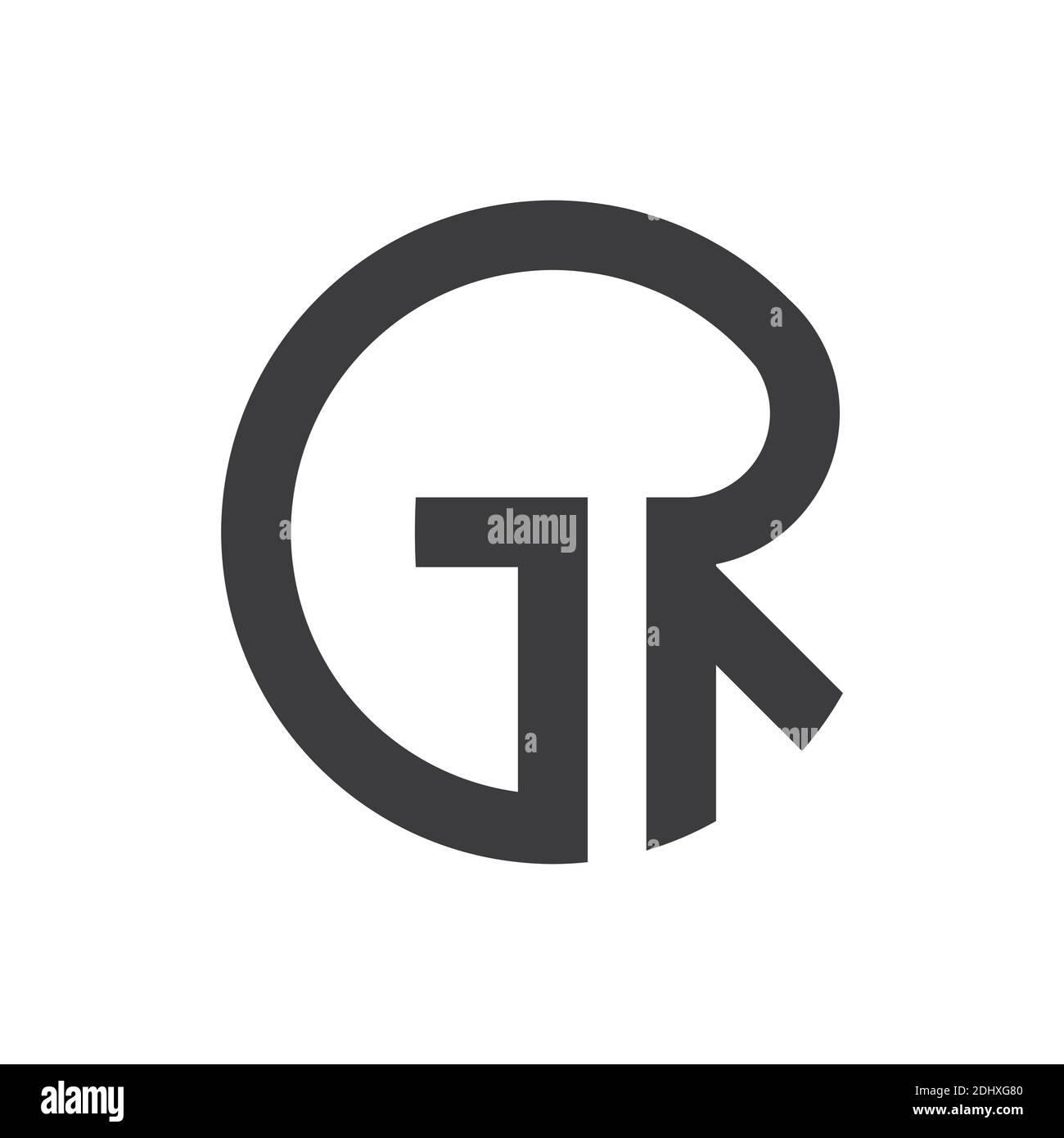 initial gr letter logo with creative modern business typography vector ...