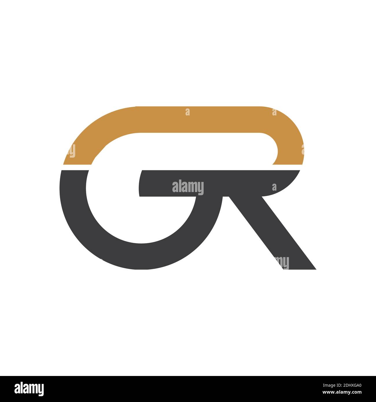 initial gr letter logo with creative modern business typography vector ...